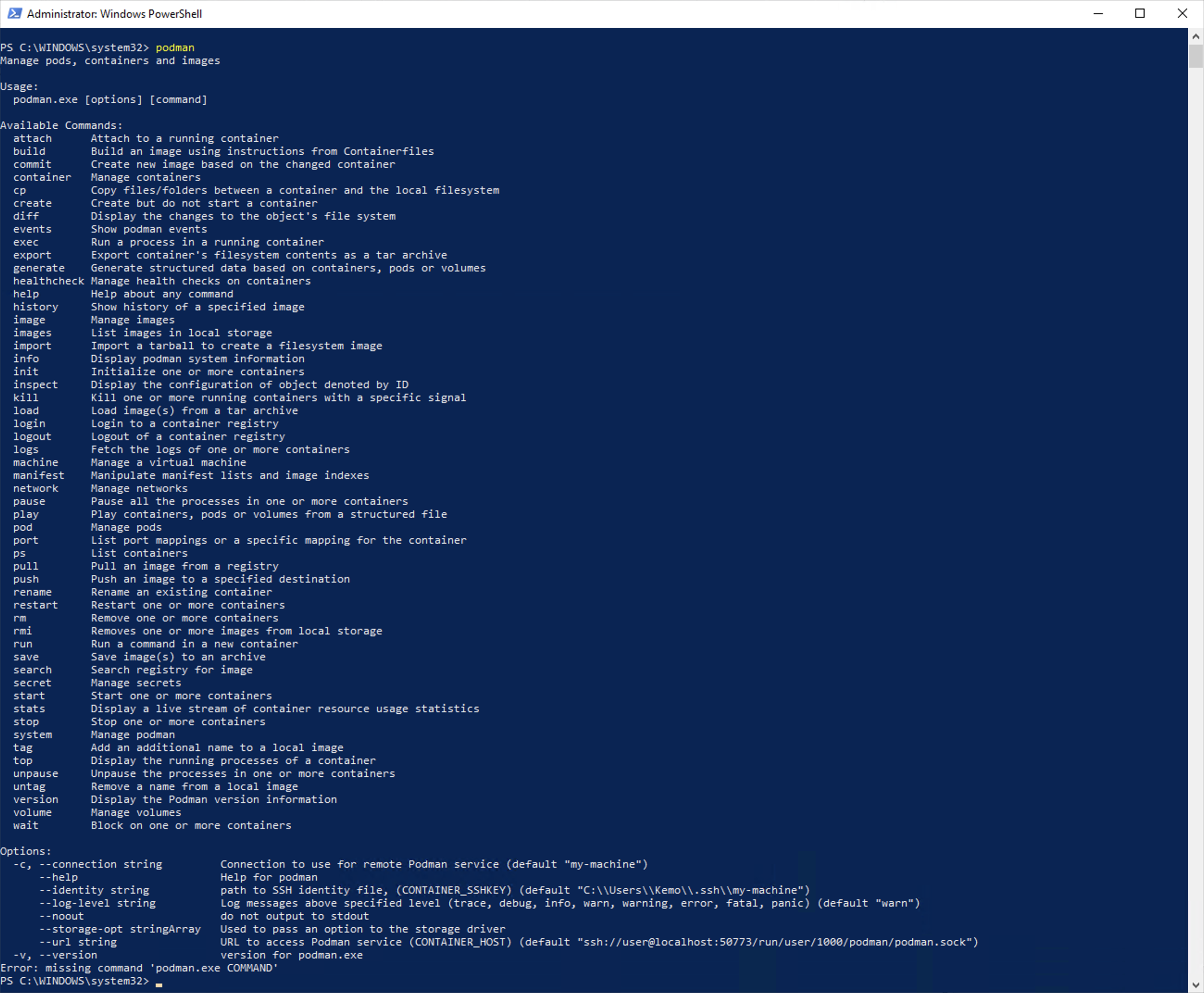 Getting Started with Podman Desktop on Windows | Ken Moini